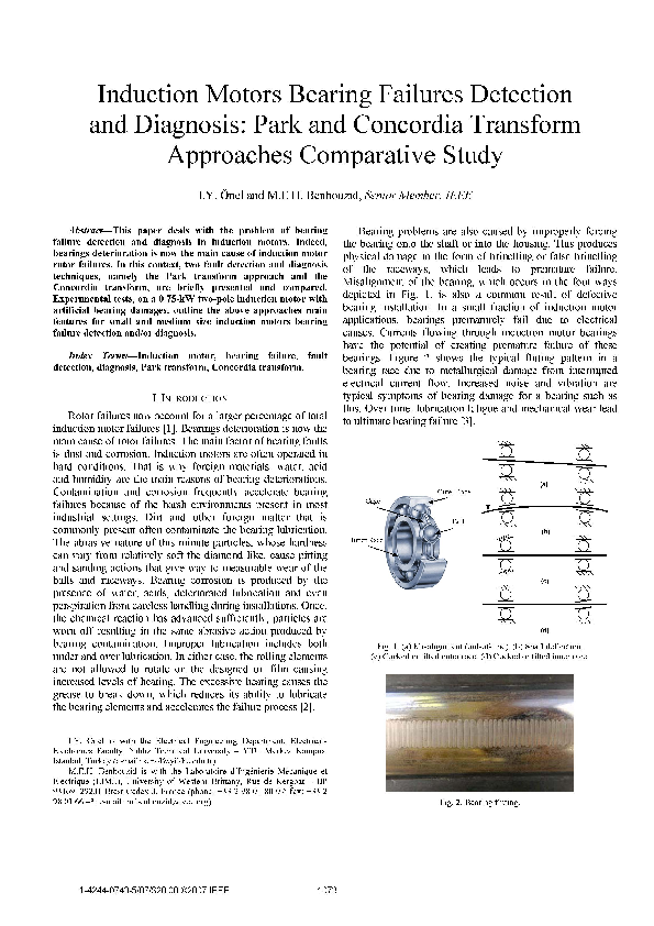 (PDF) Induction Motors Bearing Failures Detection and Diagnosis: Park ...