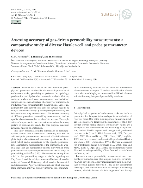 (PDF) Assessing accuracy of gas-driven permeability measurements: a ...