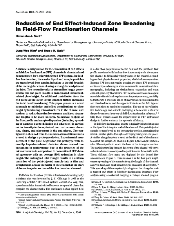 (PDF) Reduction of End Effect-Induced Zone Broadening in Field-Flow ...