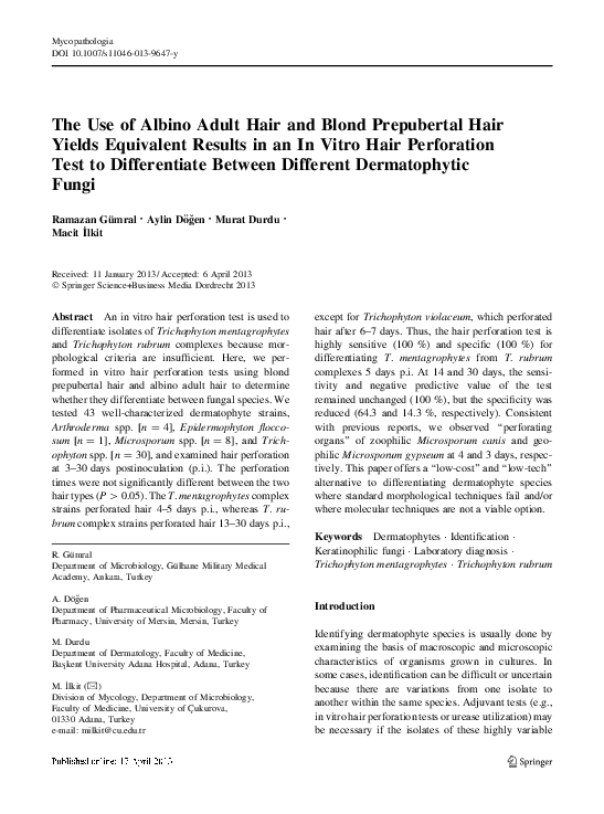 (PDF) The Use of Albino Adult Hair and Blond Prepubertal Hair Yields ...