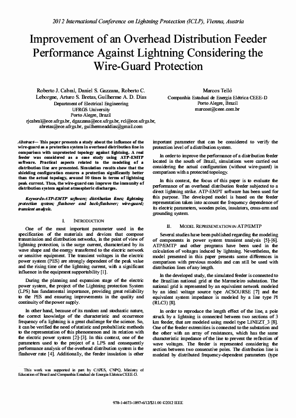 (PDF) Wire-Guard Protection Enhances Overhead Feeder Resilience to ...