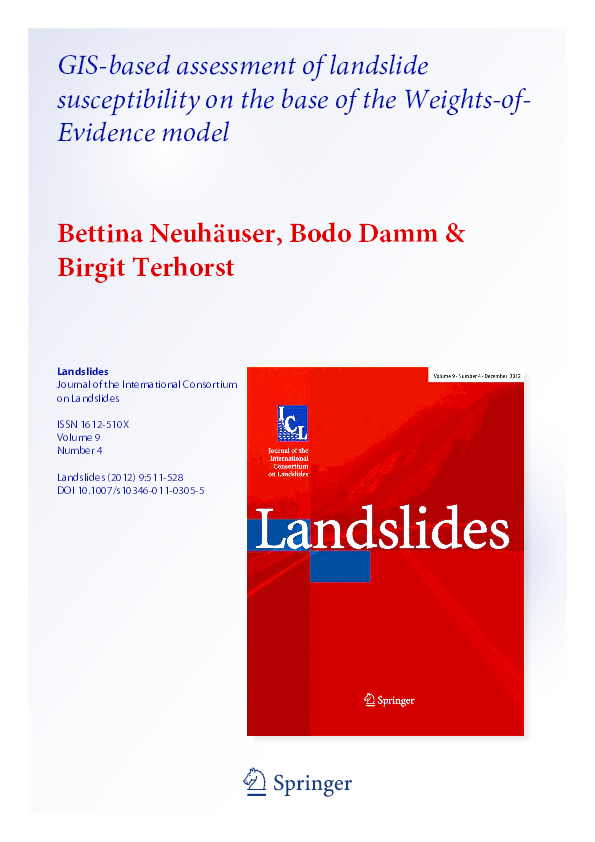 (PDF) GIS-based assessment of landslide susceptibility on the base of the Weights-of-Evidence model
