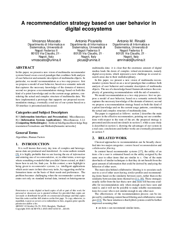 (PDF) A recommendation strategy based on user behavior in digital ...