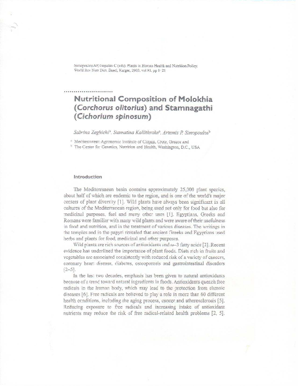 (PDF) Nutritional composition of molokhia (Corchorus olitorius) and ...