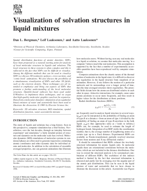 (PDF) Visualization of solvation structures in liquid mixtures