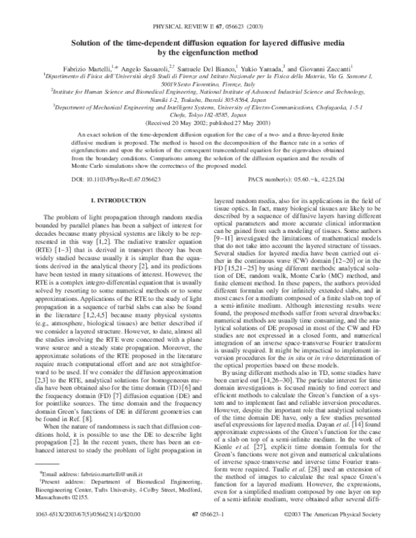 (PDF) Solution of Time-Dependent Diffusion Equations with Variable Coefficients Using Multiwavelets