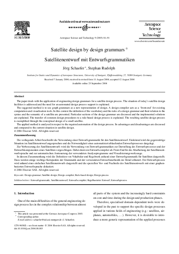 (PDF) Satellite design by design grammars