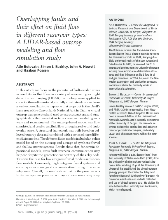 (PDF) Overlapping faults and their effect on fluid flow in different ...