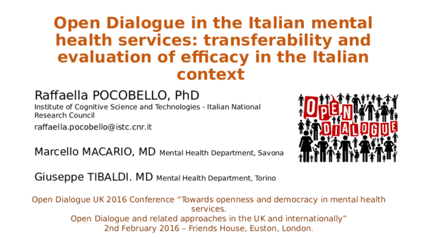 (PPT) Open Dialogue in the talian mental health services ...