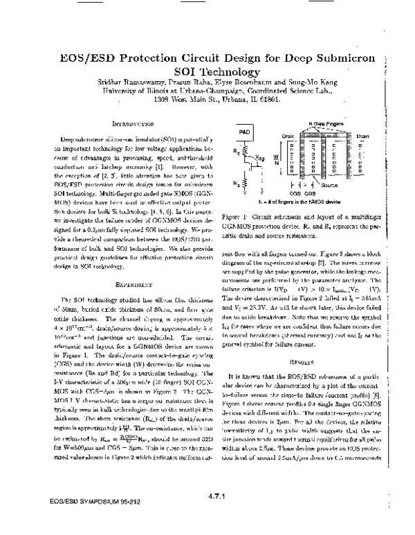 (PDF) EOS/ESD protection circuit design for deep submicron SOI technology
