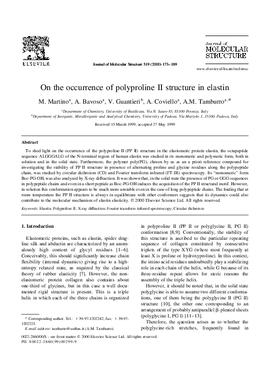 (PDF) On the occurrence of polyproline II structure in elastin