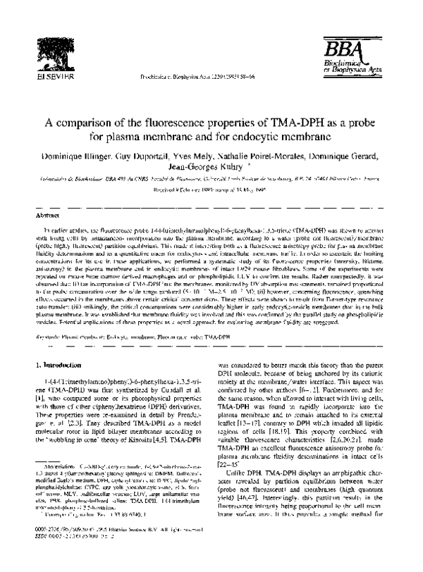 (PDF) A comparison of the fluorescence properties of TMA-DPH as a probe ...