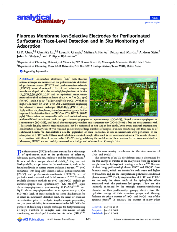 (PDF) Fluorous Membrane Ion-Selective Electrodes for Perfluorinated ...