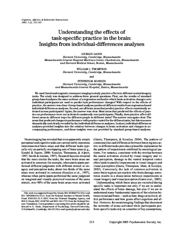 (PDF) Understanding the effects of task-specific practice in the brain ...