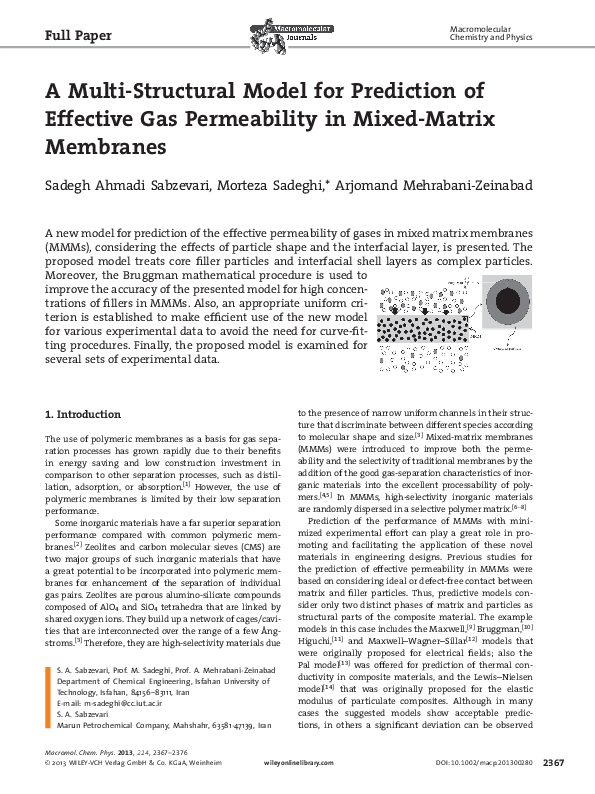 (PDF) A Multi-Structural Model for Prediction of Effective Gas ...