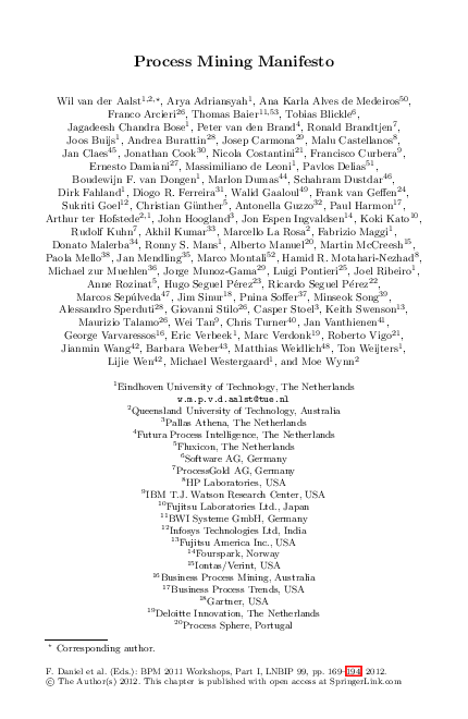 (PDF) Process Mining Manifesto
