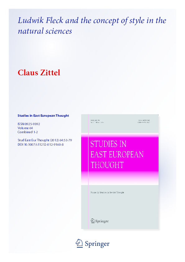 (PDF) Ludwik Fleck and the concept of style in the natural sciences