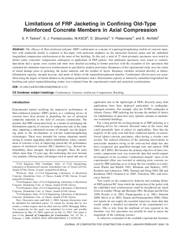 (PDF) Limitations of FRP Jacketing in Confining Old-Type Reinforced ...