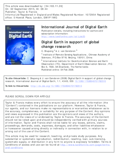 (PDF) Digital Earth in support of global change research