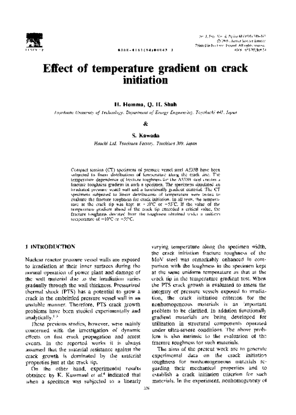 (PDF) Effect of temperature gradient on crack initiation