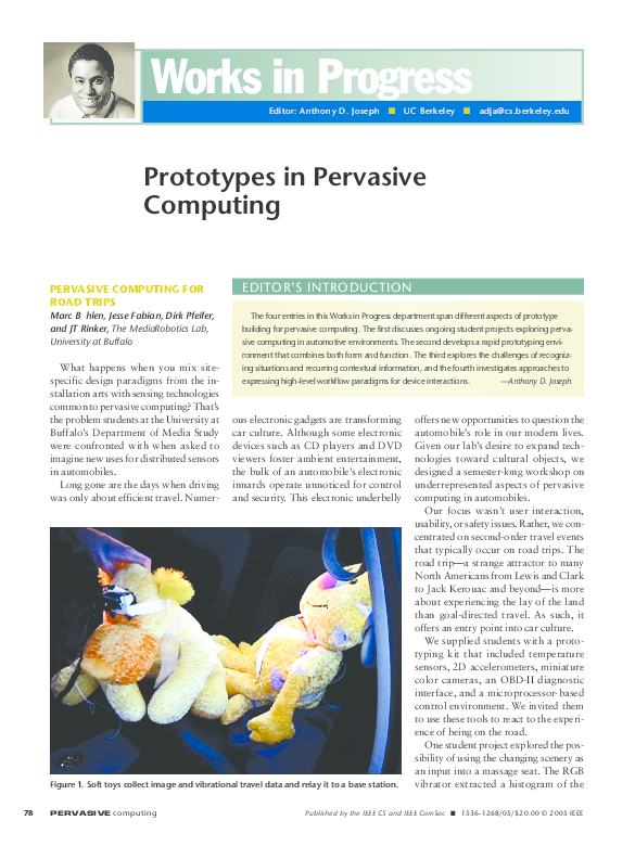 (PDF) Prototypes in Pervasive Computing