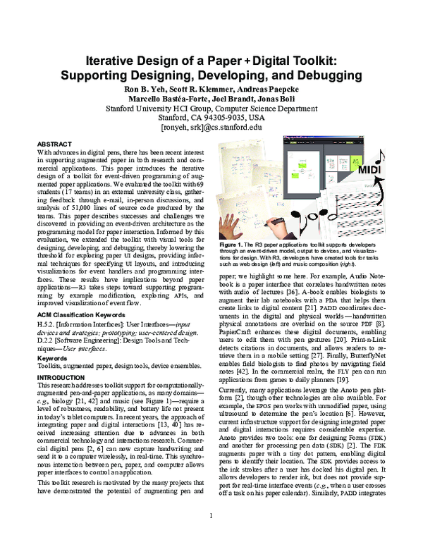 (PDF) Iterative Design of a Paper Digital Toolkit: Supporting Designing ...
