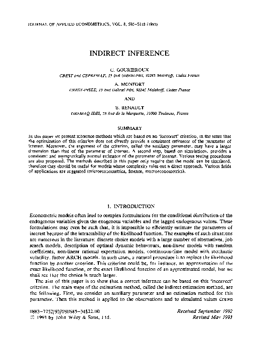 (PDF) Indirect inference
