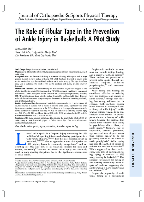 (PDF) The Role of Fibular Tape in the Prevention of Ankle Injury in ...