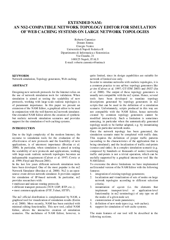 (PDF) Extended NAM: An ns2 Compatible Network Topology Editor for Simulation of Web Caching ...