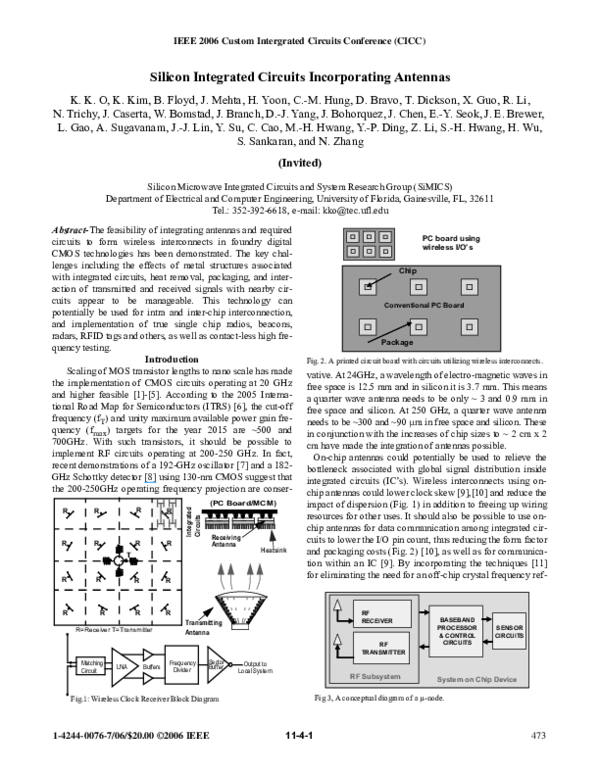 (PDF) Silicon Integrated Circuits Incorporating Antennas