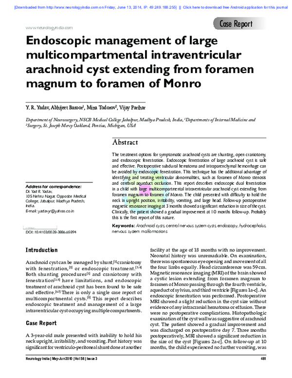 (PDF) Endoscopic management of large multicompartmental ...