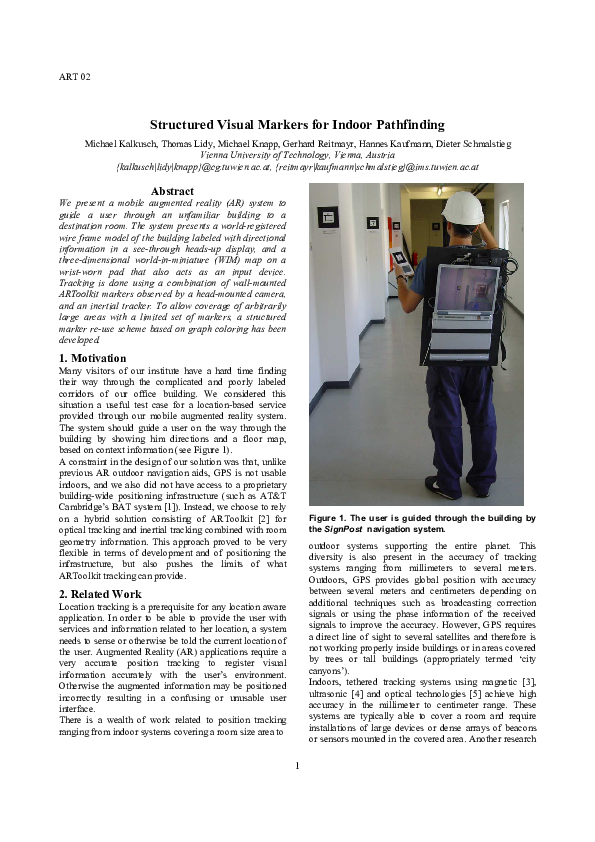 (PDF) Structured visual markers for indoor pathfinding