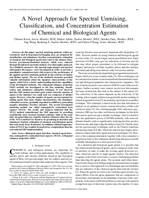(PDF) A novel approach for spectral unmixing, classification, and ...