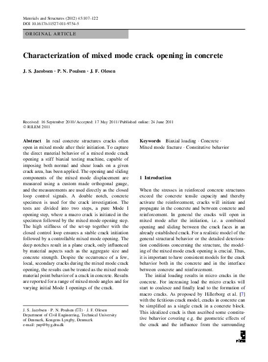 (PDF) A Numerical Study of Crack Mixed Mode Model in Concrete Material Subjected to Cyclic ...