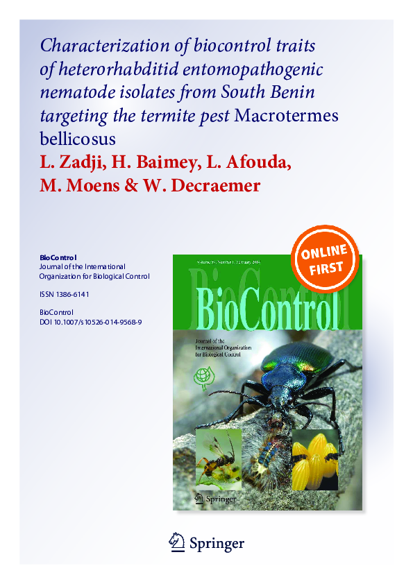 (PDF) Characterization of biocontrol traits of heterorhabditid entomopathogenic nematode ...