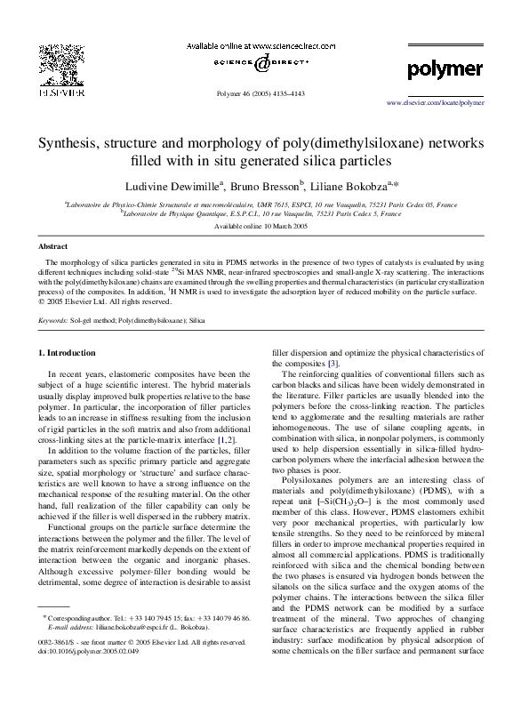 (PDF) Cyclosiloxane-based networks: Synthesis, thermal characterization ...