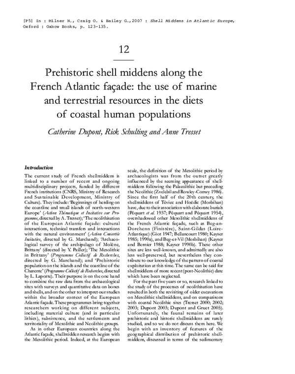 (PDF) Chapter 12 : Prehistoric shell middens along the French Atlantic ...