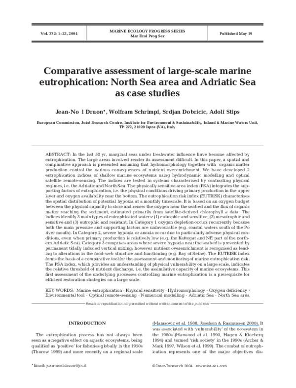 (PDF) Comparative assessment of large-scale marine eutrophication ...