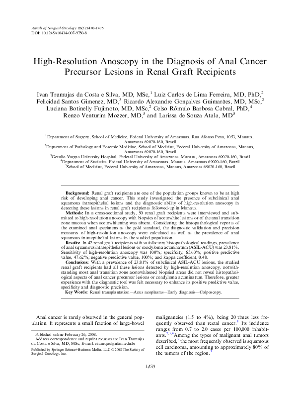 (PDF) High-Resolution Anoscopy in the Diagnosis of Anal Cancer Precursor Lesions in Renal Graft ...