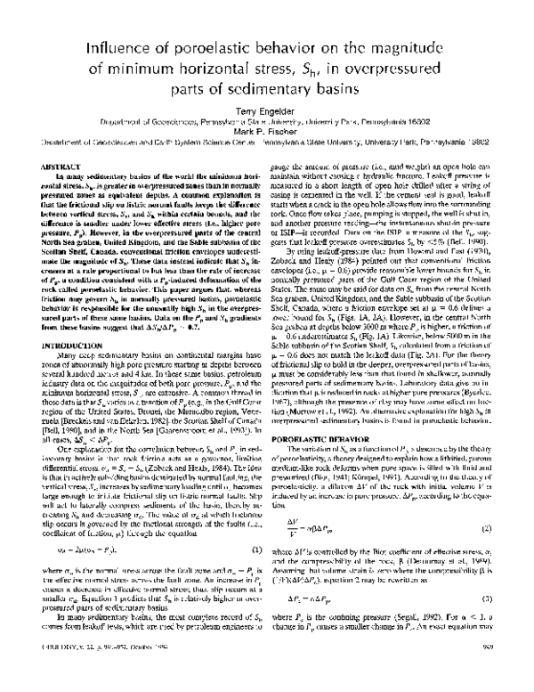 (PDF) Influence of poroelastic behavior on the magnitude of minimum ...