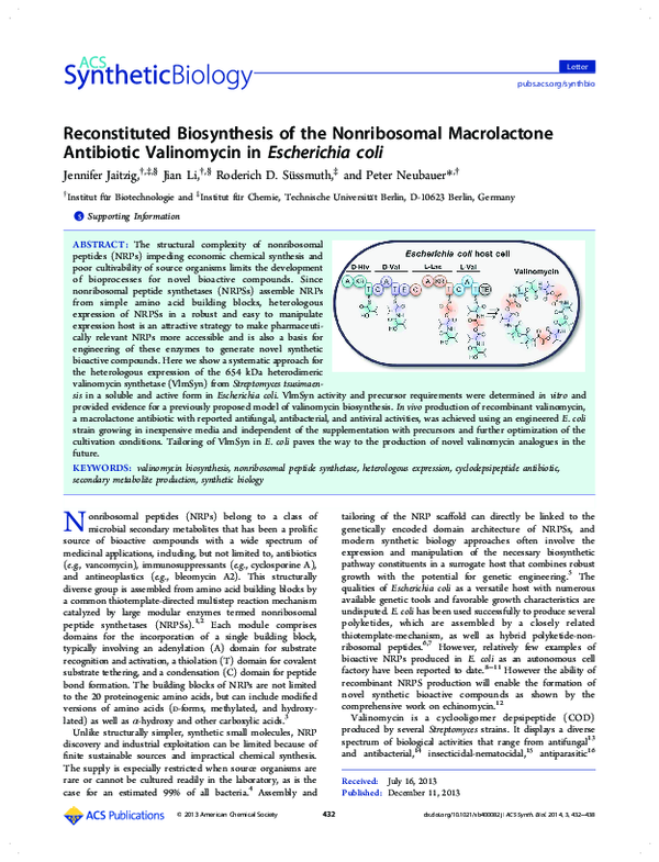 (PDF) Reconstituted biosynthesis of the nonribosomal macrolactone ...