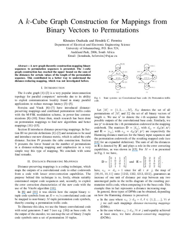 (PDF) A k-cube graph construction for mappings from Binary vectors to ...