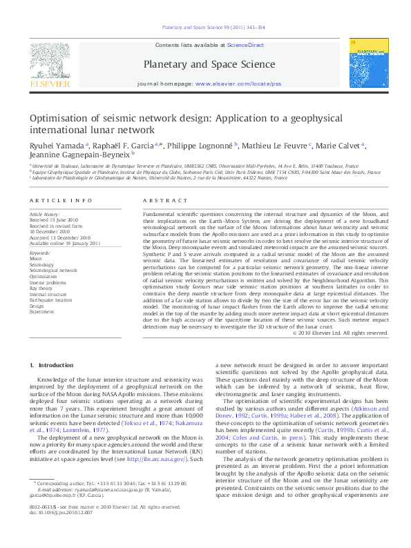 (PDF) Optimisation of seismic network design: Application to a ...