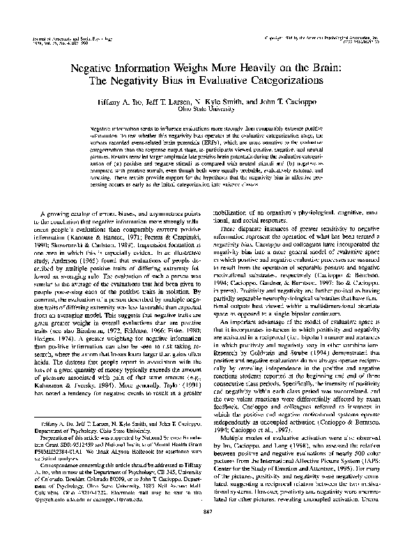 (PDF) Negative information weighs more heavily on the brain: The ...