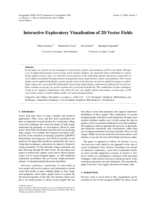 (PDF) Interactive Exploratory Visualization of 2D Vector Fields