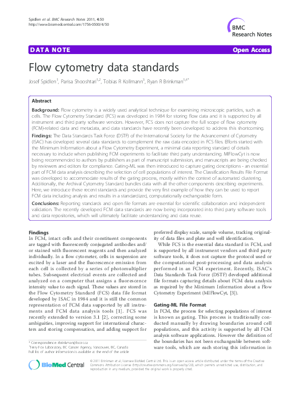 (PDF) Flow cytometry data standards