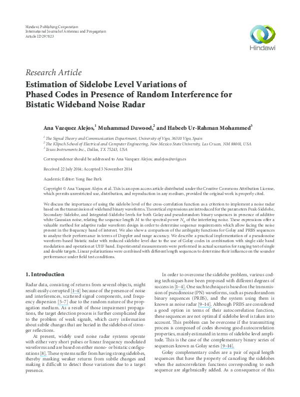 Pdf Low Sidelobe Level Radar Techniques Using Golay Based Coded Sequences