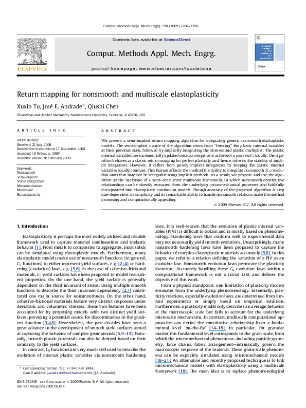 (PDF) Return mapping for nonsmooth and multiscale elastoplasticity