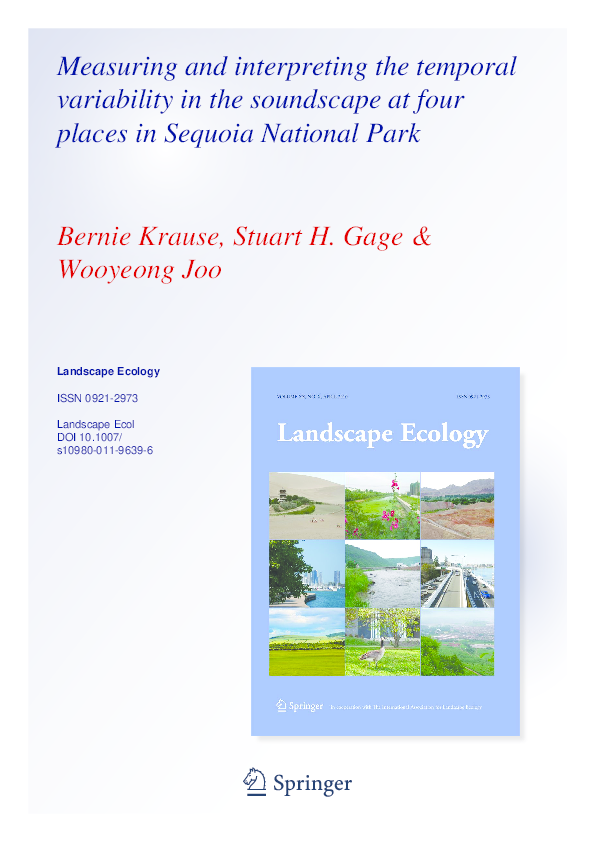 (PDF) Ecoacoustics: the Ecological Investigation and Interpretation of ...