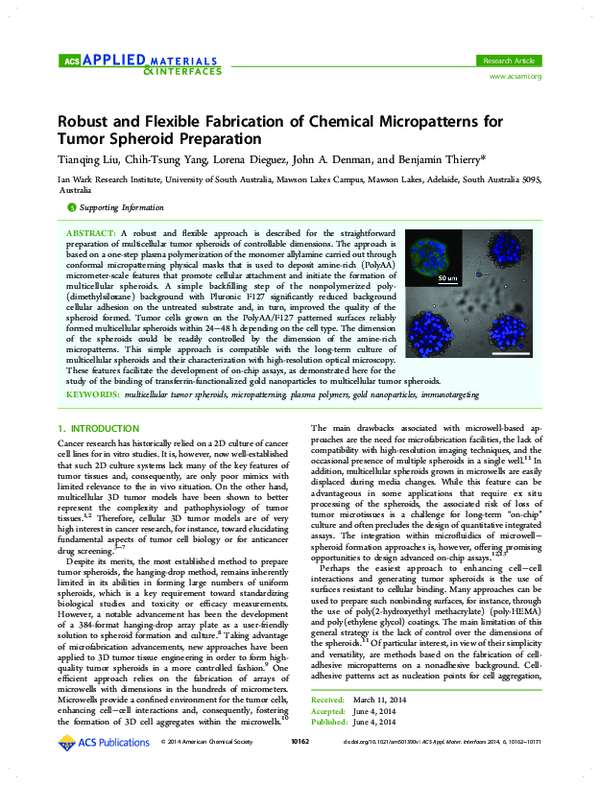 Pdf Robust And Flexible Fabrication Of Chemical Micropatterns For